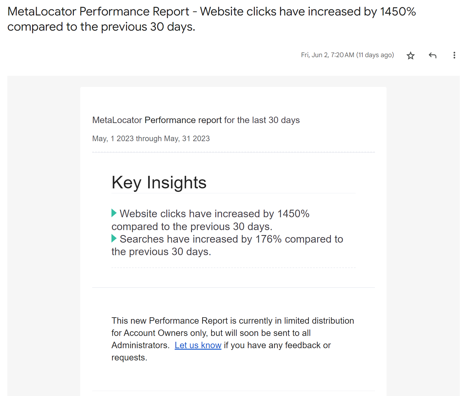 Locator Performance Reports - MetaLocator
